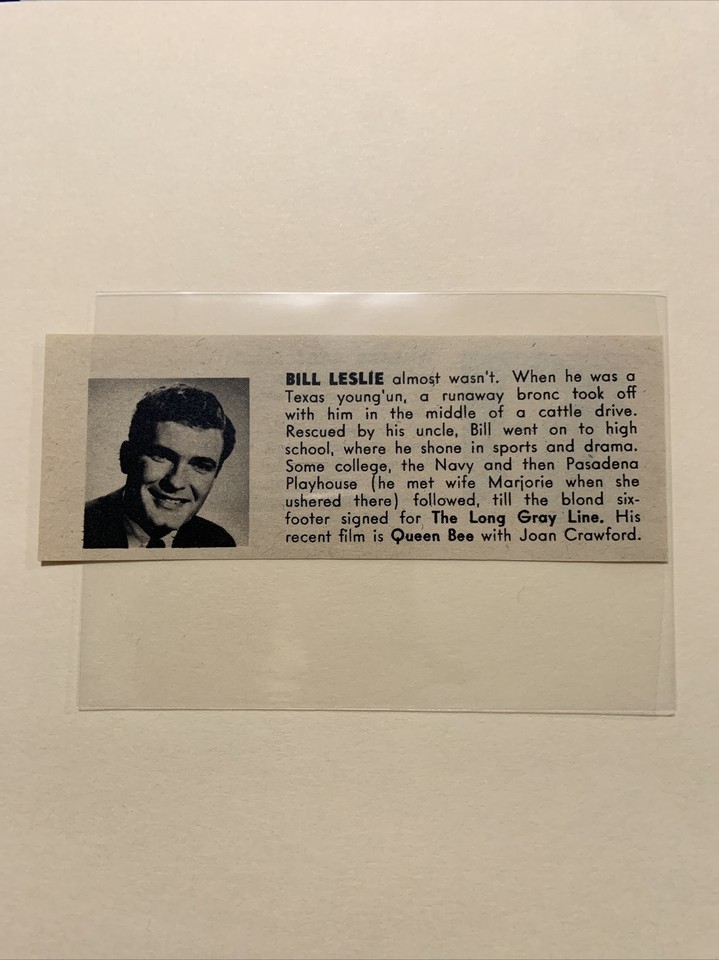 Willard Sage Dragnet & Bill Leslie Queen Bee 1956 Hollywood Star Panel ...