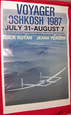 Autographed Model 76 Voyager Poster Signed by Dick Rutan & Jeana Yeager ...