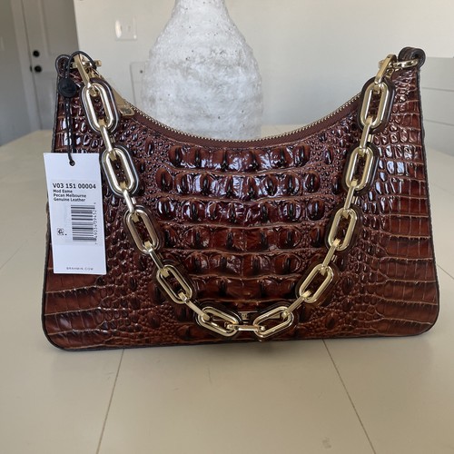 NWT BRAHMIN Mod Esme shoulder bag, pecan melbourne genuine leather ...