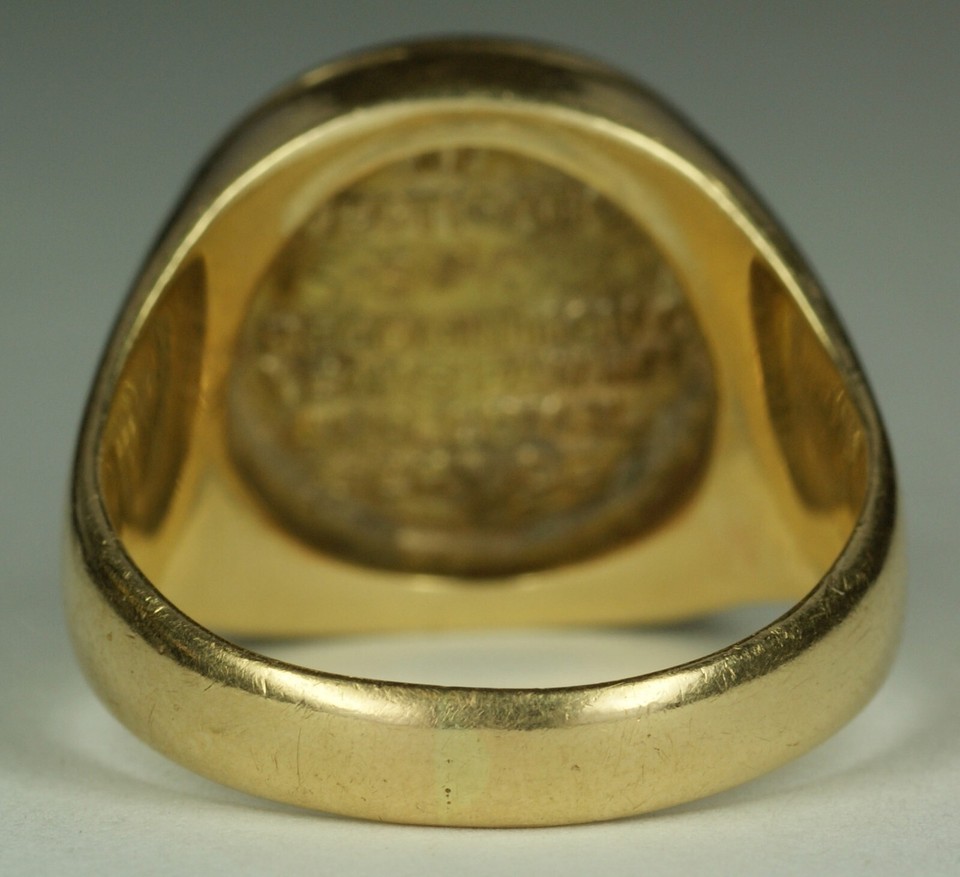 Vintage FBI 14K & 10K Gold Signet Service Recognition Ring US ...