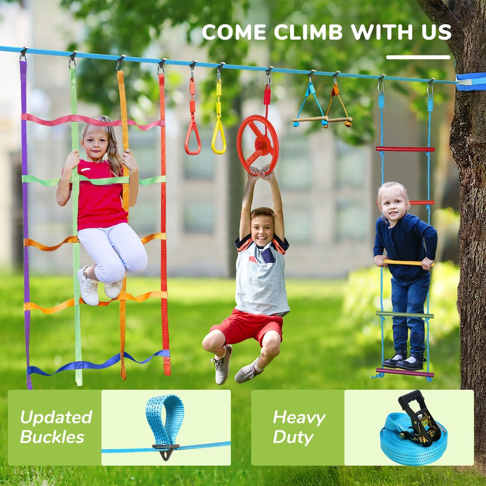 Ninja Obstacle Course for Kids Backyard - 10 Durable Obstacles and 50 ...