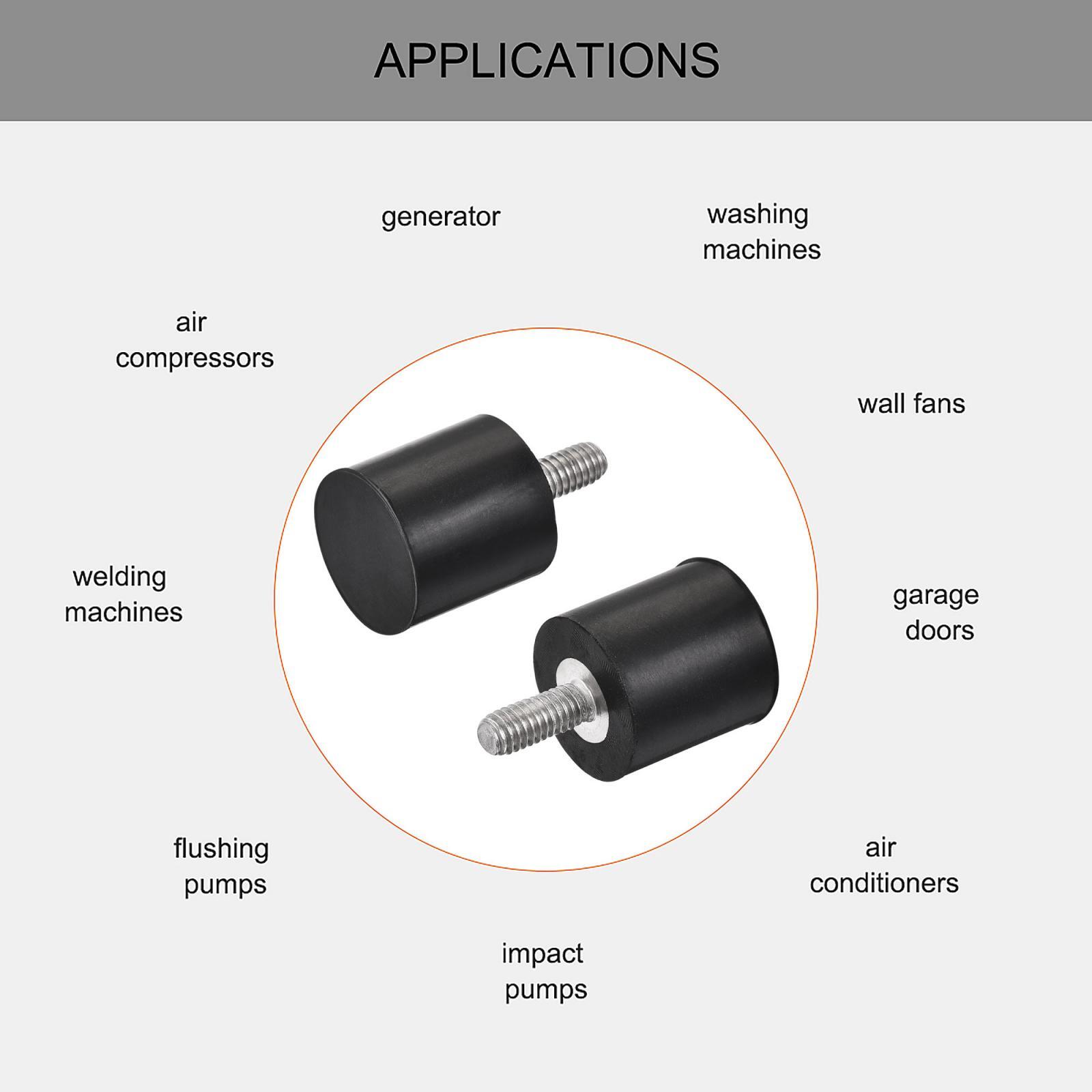 M4 Rubber Mounts, 6pcs Male Thread Shock Absorber, D15mmxH15mm | eBay