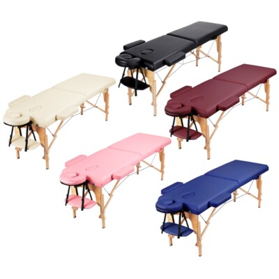 Wooden Massage Table Adjustable Portable Spa Table Lashing Bed Tattoo ...