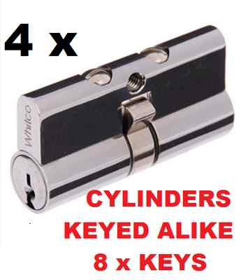 4 x Security Screen door cylinder Whitco 5 Pin Cylinder 8 x Keys key ...