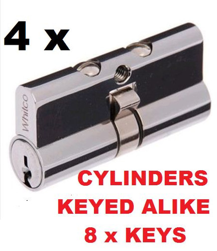 4 x Security Screen door cylinder Whitco 5 Pin Cylinder 8 x Keys key ...