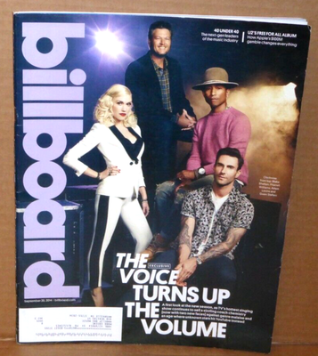 The Voice cover Billboard magazine Sept 20, 2014 Blake Shelton Gwen ...