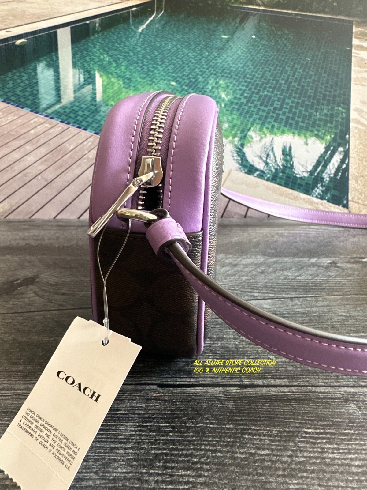 Coach C9926 Mini Jamie Camera Bag in Signature Canvas & Leather Brown/Iris for sale online | eBay