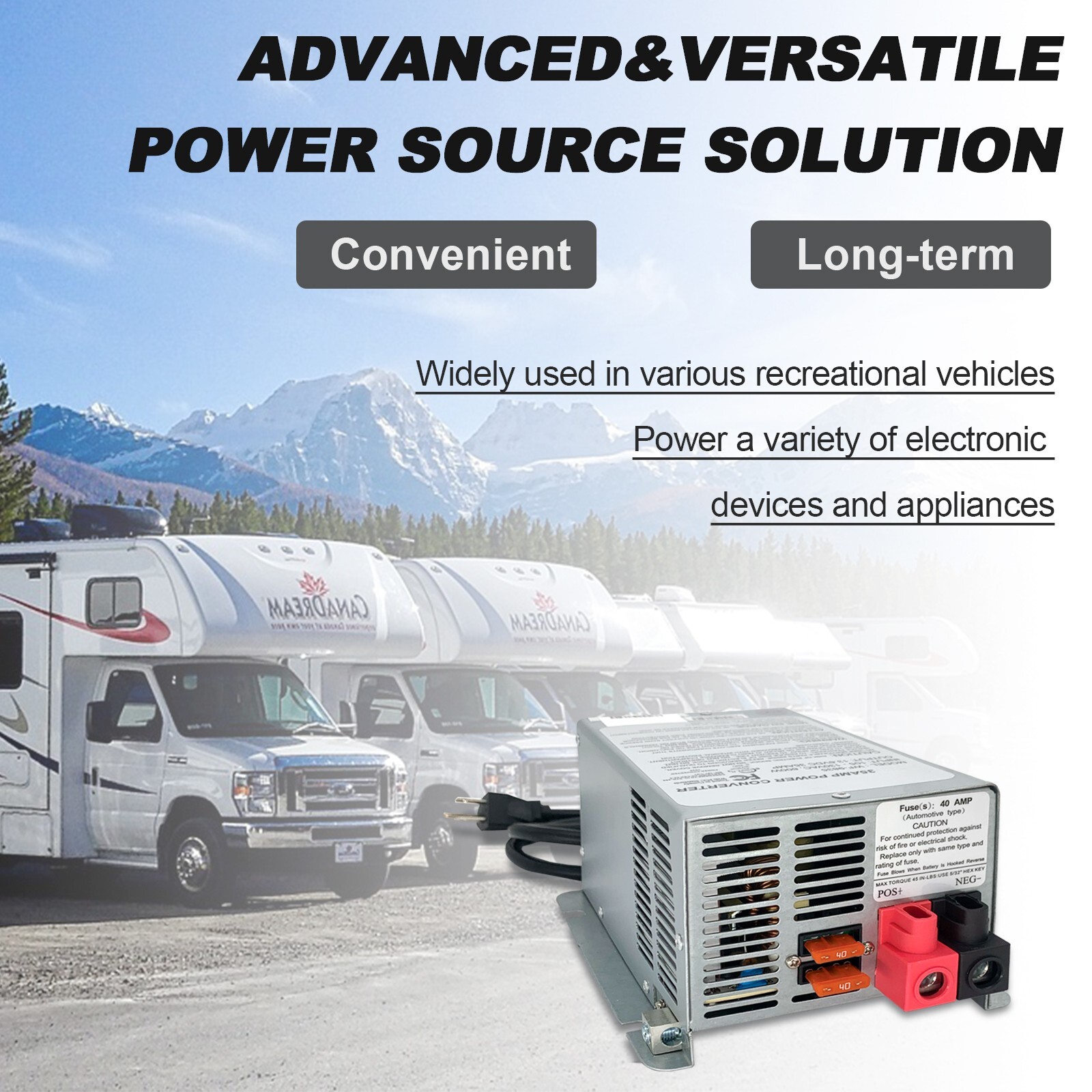 WF-9855 55 Amp Deck Mount Converter/Charger Replace for RV Trailer 9800 ...