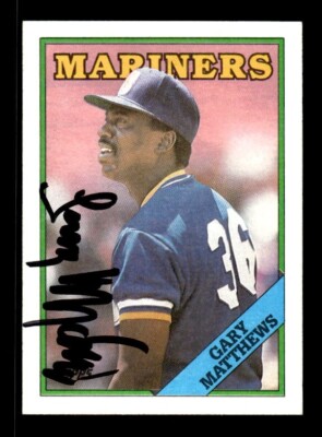 GARY MATTHEWS SIGNED 1988 TOPPS #156 - ON-CARD AUTOGRAPH - SEATTLE ...