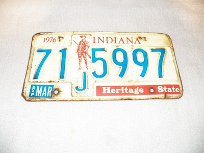 Vintage 1976 Indiana License Plate - 71 J 5997 | eBay