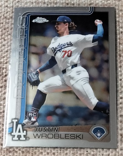 JUSTIN WROBLESKI 2025 Topps Chrome Baseball Rookie Card #38 LA Dodgers ...