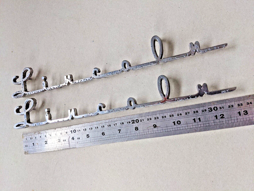 PAIR VINTAGE 1950 1951 BABY LINCOLN EMBLEM SCRIPT GENUINE DIE CAST ...