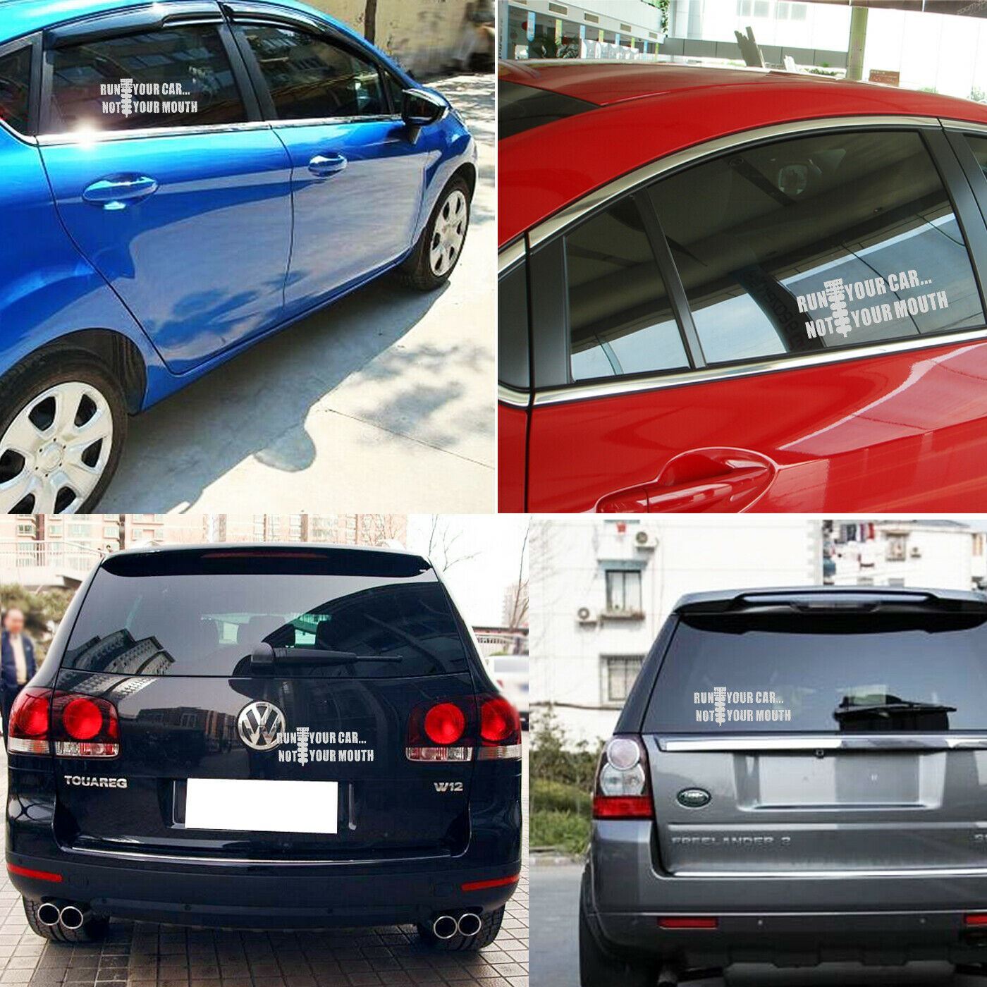 Universal Trim 3x Safety Warning KK Vinyl Stickers RUN YOUR CAR NOT ...