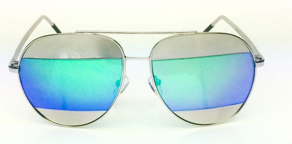 Split Aviators Mirror Mirrored Reflective Half Lens Aviator Designer ...