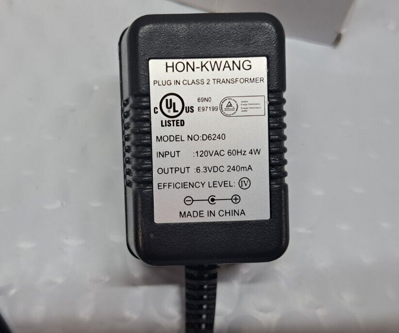 Hon-Kwang D6240 AC Adapter Transformer 6.3VDC 240mA NEW IN BOX | eBay