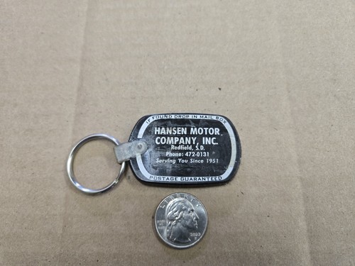 Hansen Chevy Redfield South Dakota SD Vintage Car Dealership Keychain ...