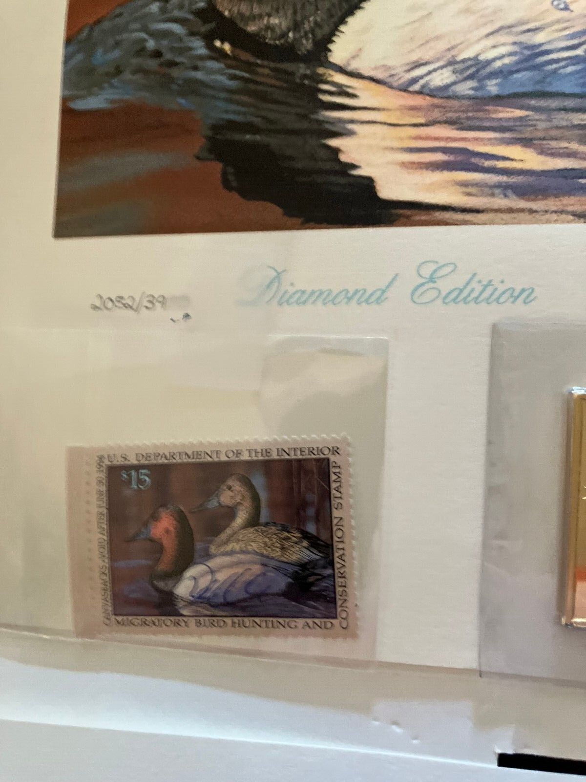 RW 60 federal Duck print Canvasbacks Diamond Edition Artist signed duck ...