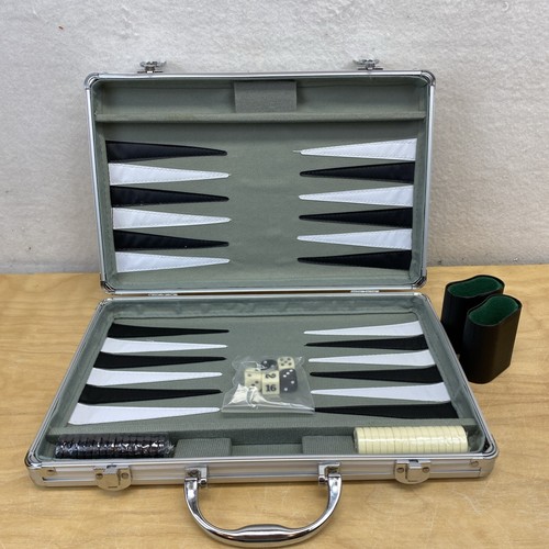 Cardinal Industries Backgammon Set w/ Aluminum Attaché carrying case ...
