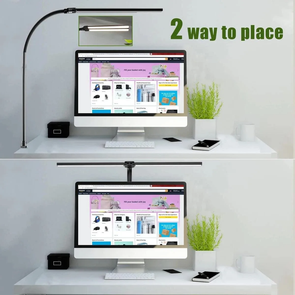 Double Single Head Led Clip Desk Lamp Dimmable Computer Table Lamps ...