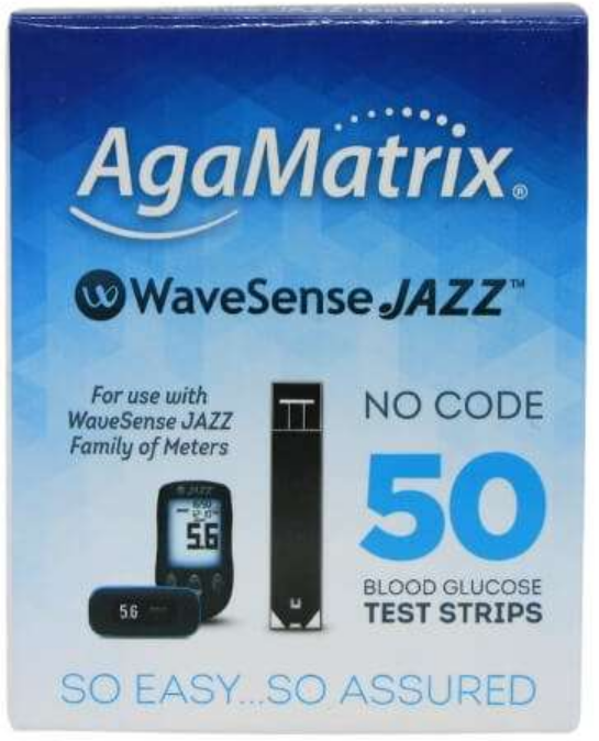 2 X AgaMatrix WaveSense Jazz Blood Glucose Test Strips - Pack of 50 ...