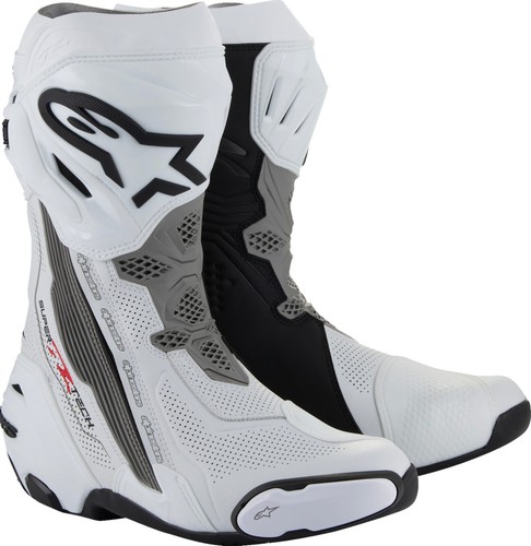 Alpinestars Supertech R Vented Mens Motorcycle Boots White/Gray | eBay