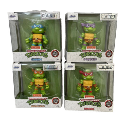 Set of 4 Teenage Mutant Ninja Turtles TMNT Metalfigs Nickelodeon Jada ...