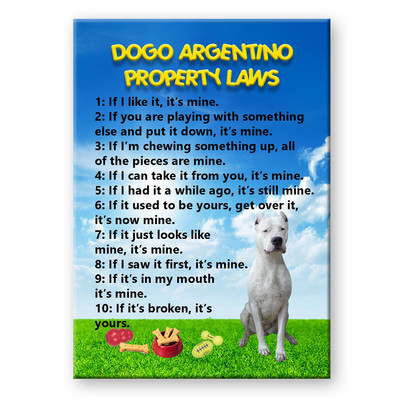 Dogo Argentino Property Laws FRIDGE MAGNET | eBay