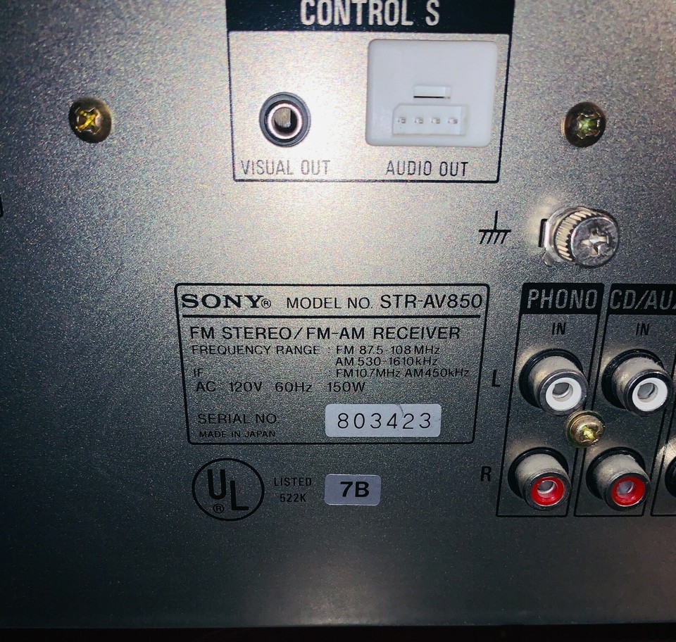 Sony Audio Video Control Center AM FM Stereo Receiver STR-AV850 | eBay