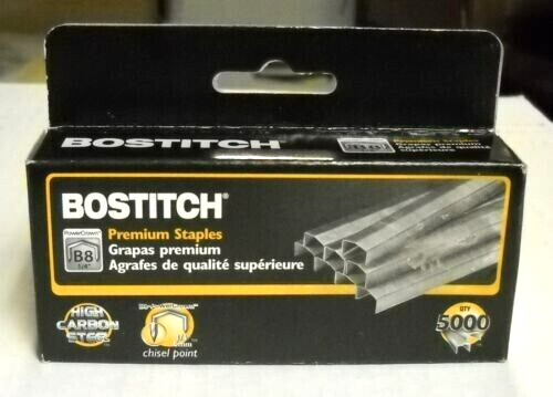 Bostitch B8 PowerCrown Premium Staples, 5000 Count, 1/4" Chisel Point ...
