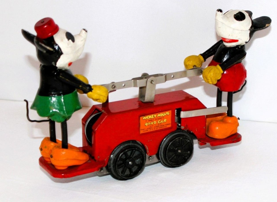 SCARCE PRISTINE DISNEY 1934 LIONEL MICKEY MOUSE HAND CAR+MOTOR-WORKS SERVICED👍 | eBay
