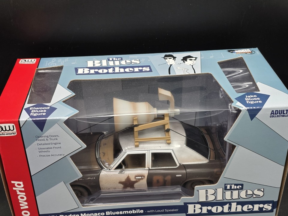 Auto World 1974 Dodge Monaco Bluesmobile Jake & Elwood Figures 1:18 ...