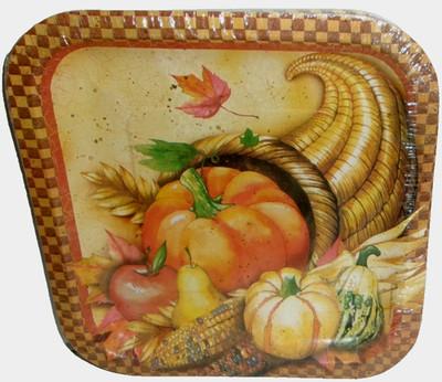 FALL Dessert Paper Plates ~ BRIGHT CORNUCOPIA ~ 10ct.~ 6 7/8" | eBay