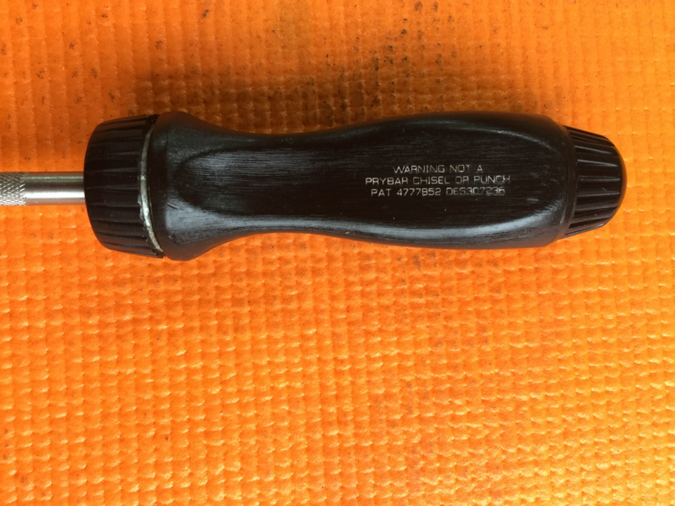Snap On Hard Handle Ratcheting SCREWDRIVER Bit Driver BLACK | eBay