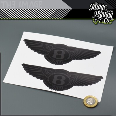 Bentley Matt Black Logo Decals x2 - 145mm x 50mm Vinyl Stickers ...