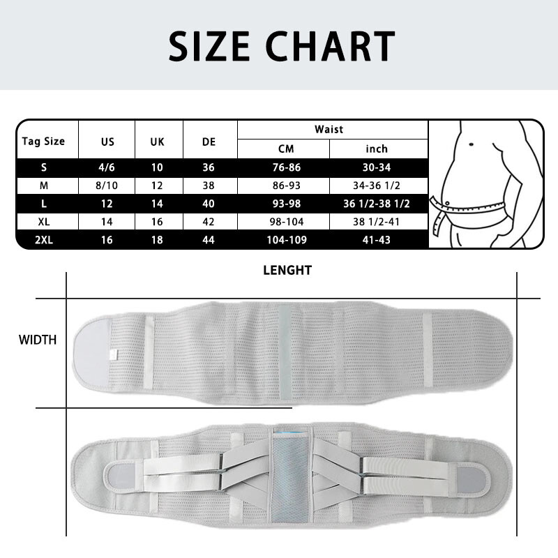 Medical Lumbar Support Belt For Lower Back Pain Relif Spine Brace Men ...