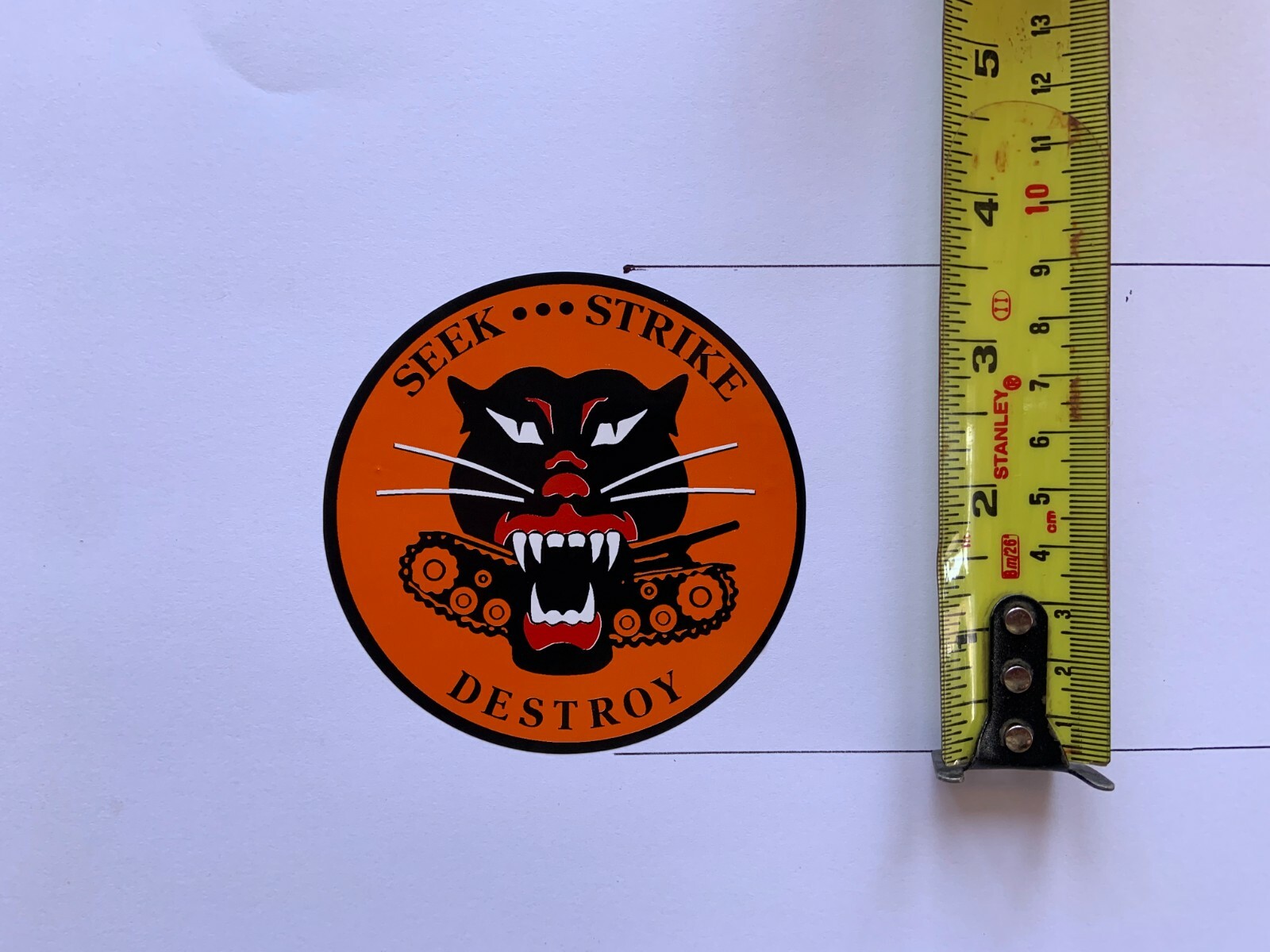 SEEK STRIKE DESTROY WW2 TANK DESTROYER STICKER LOGO HELLCAT M18 | eBay UK