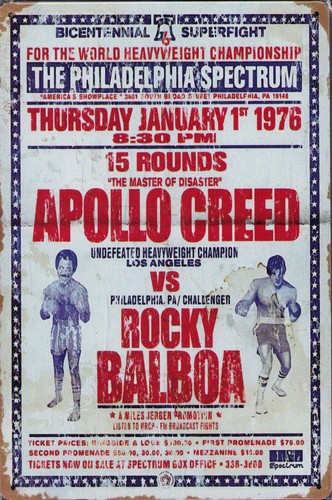 Rocky Balboa vs Apollo Creed Tin Metal Sign | eBay