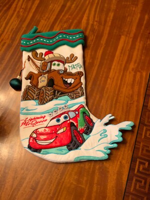 DISNEY PIXAR CHRISTMAS HOLIDAY STOCKING “CARS” MOVIE ~MCQUEEN & MATER ...