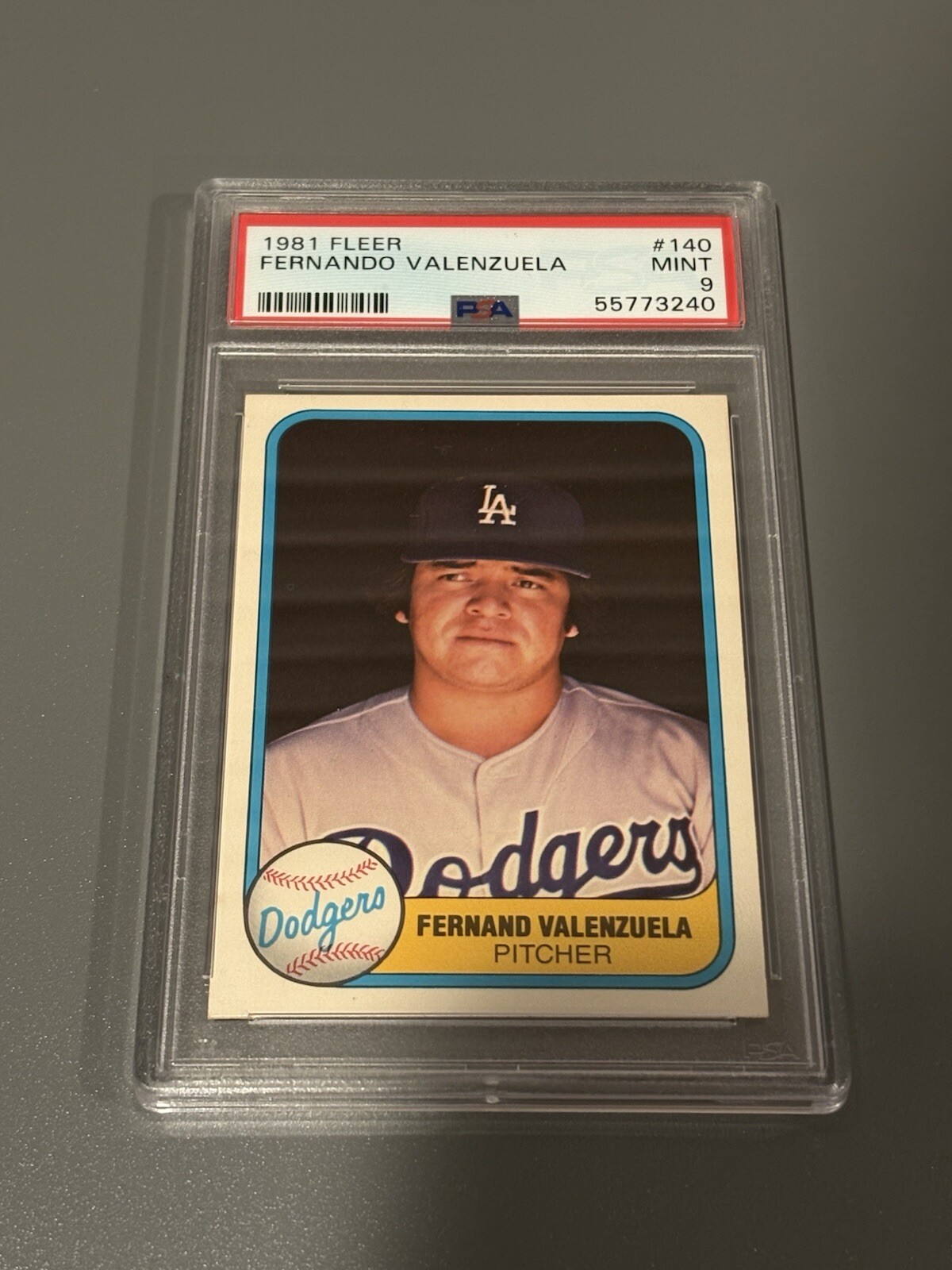 1981 FLEER FERNANDO VALENZUELA 140 LOS ANGELES DODGERS ROOKIE PSA 9 ...