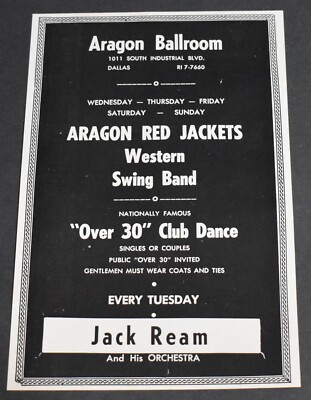 1967 Print Ad Texas Dallas Aragon Ballroom Red Jackets Western Swing ...