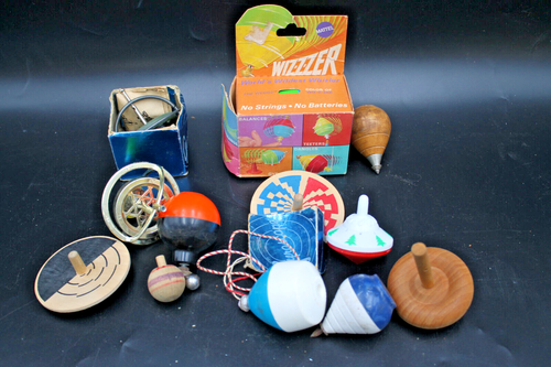 Vintage Table Top Spinner Spinning Toys WIZZER Gyroscope Wood Fun | eBay