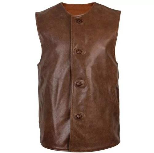 British WW1 Repro Brown Leather Jerkin Vest With Free Shipping | eBay UK