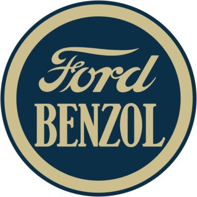 FORD Benzol Gasoline NEW Sign: 40" Dia. Round USA STEEL - TWO SIDED | eBay