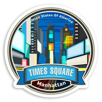 2 x 10cm Times Square New York City Vinyl Stickers - America USA ...