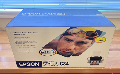 Epson Stylus C84 Ink Jet Printer DuraBrite Up to 22 ppm NEW IN ORIGINAL ...