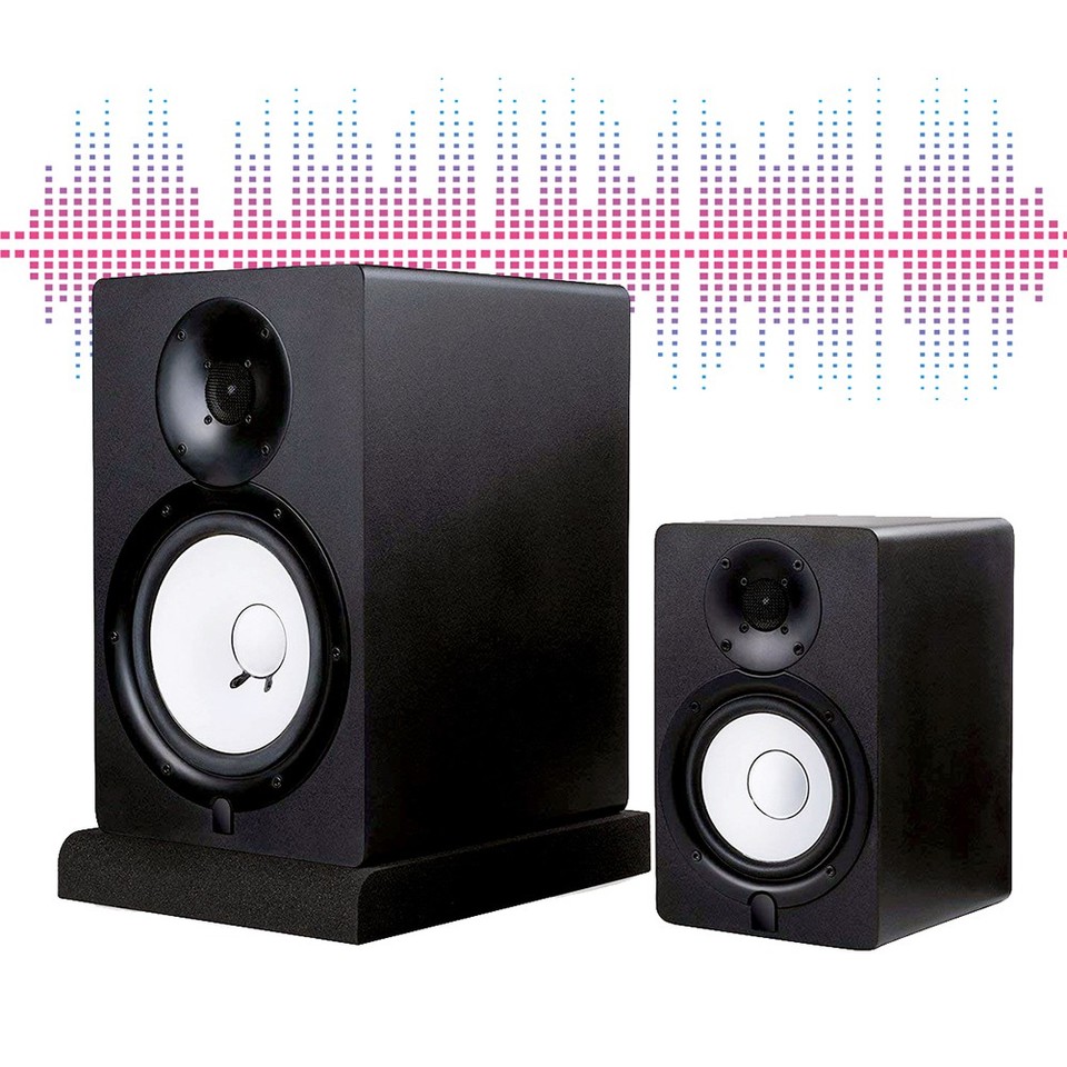 High Density Acoustic Foam Studio Monitor Pads 2 Pack for Sound ...