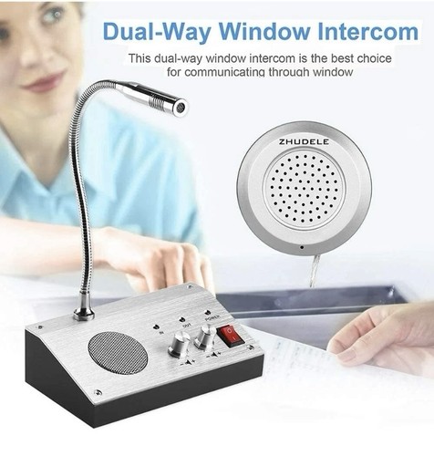 Two-Way Window Speaker Intercom With Microphone For Bank Counter ...