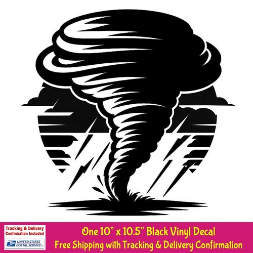 Tornado Hurricane Storm Weather Design Storm Chaser Black Vinyl Decal ...