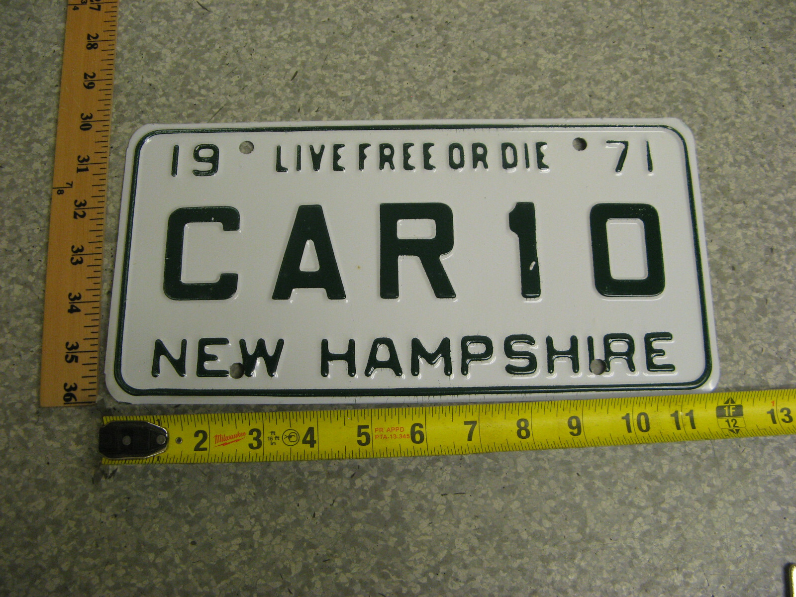 1971 71 NEW HAMPSHIRE NH VANITY LICENSE PLATE # CAR 10 CAR10 | eBay