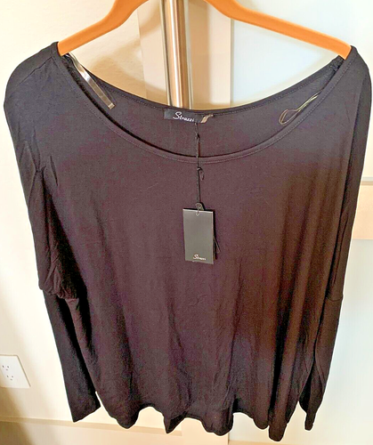 Strazzi Top Black Dolman Sleeves High Low Hem NWT Sz Med | eBay